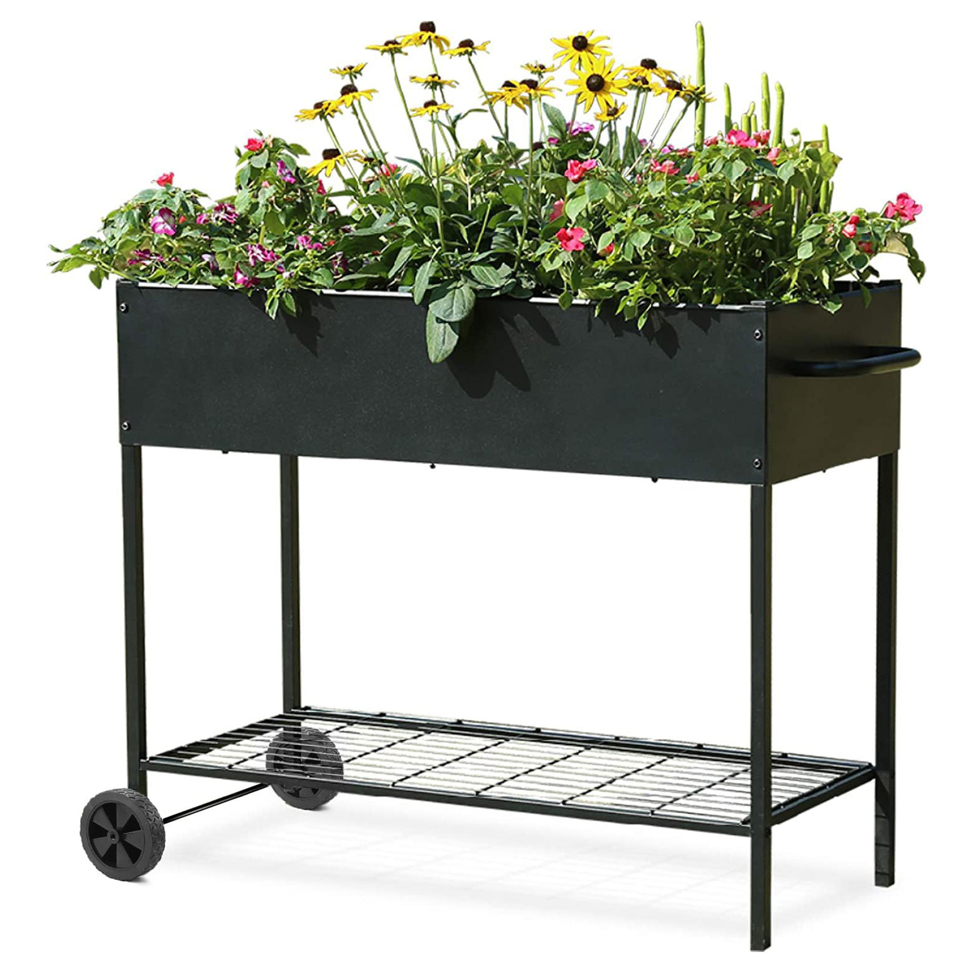 Hokku Designs Outdoor metal elevated large flower box | Wayfair