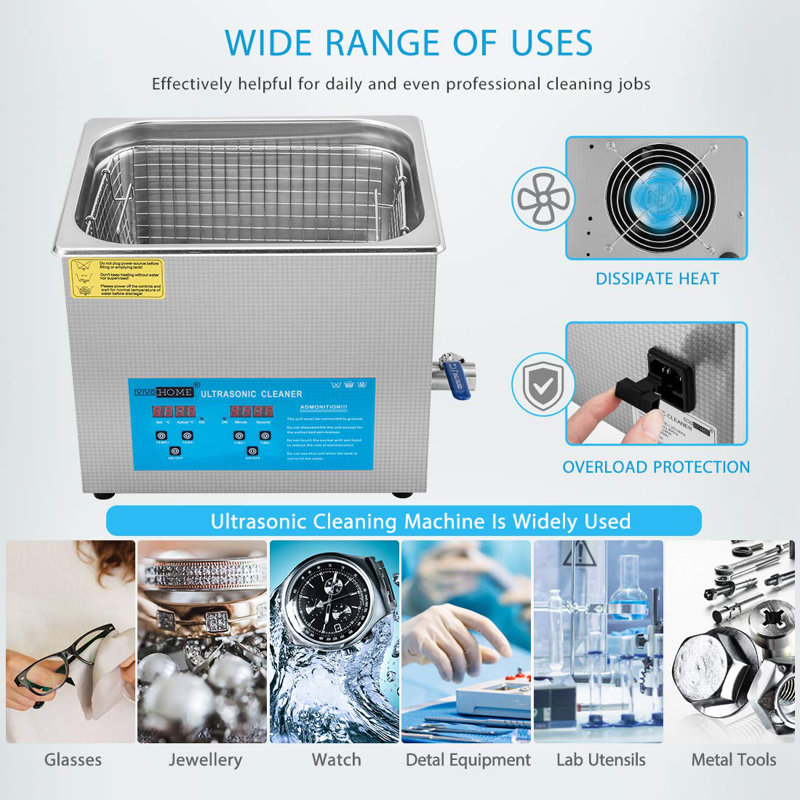 VIVOHOME Touch Controllable Electric Ultrasonic Cleaner Machine | Wayfair