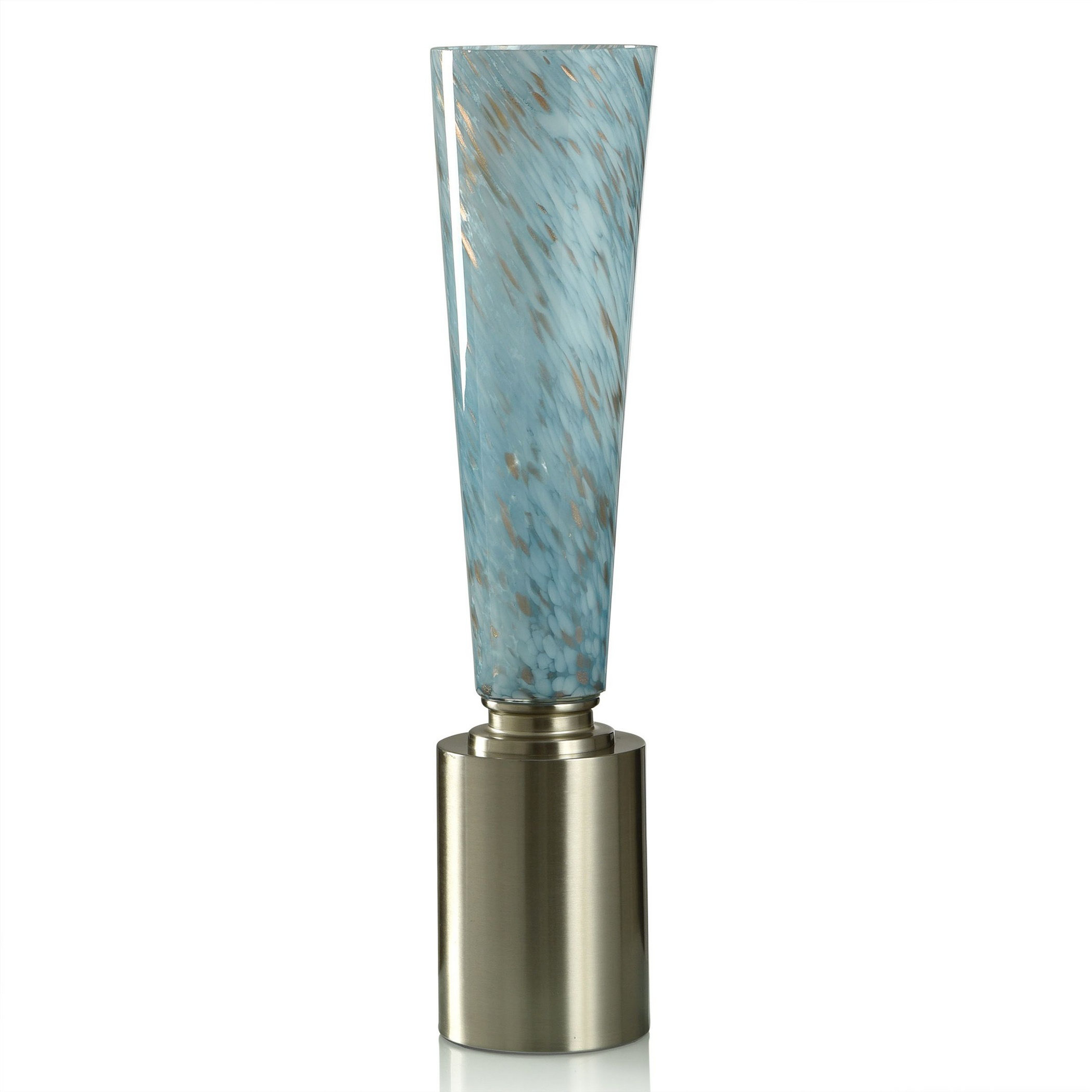 Winston Porter Urmila Blue - Modern Brushed Steel Uplight - Blue And ...