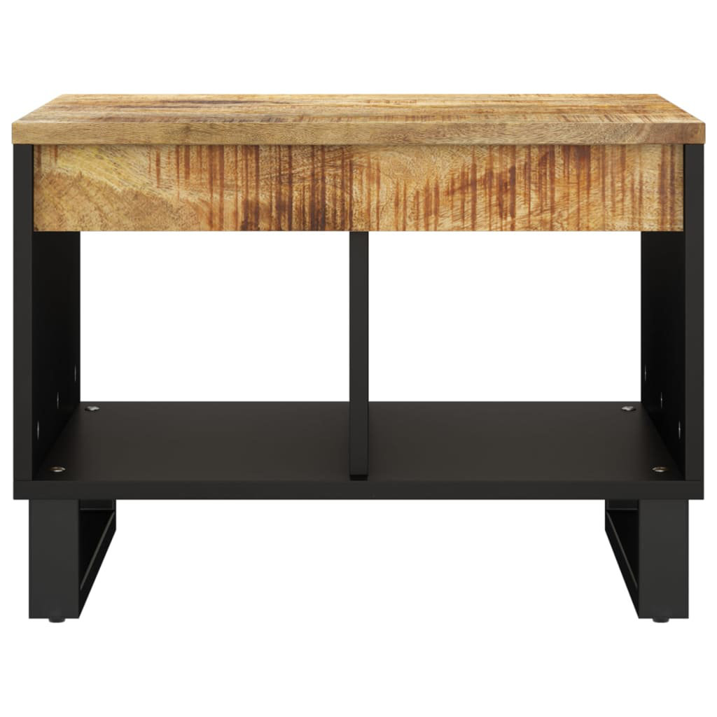 17 Stories Coffee Table Natural Wood And Black Solid Mango Wood With ...