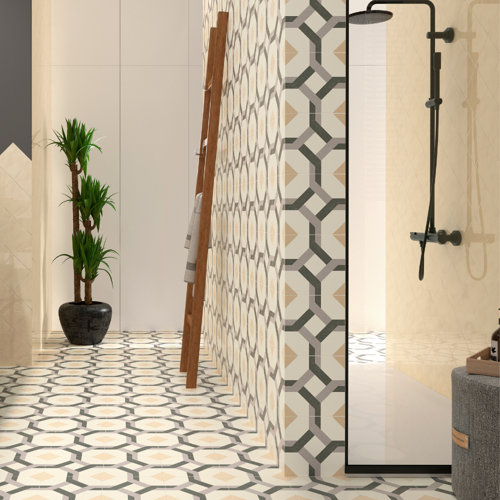 Long Island Mosaics & Tile DaVinci 7.9" x 7.9" Porcelain Patterned Wall ...