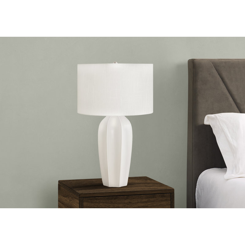 Latitude Run® Lighting, 27"H, Table Lamp, Cream Ceramic, Ivory / Cream ...