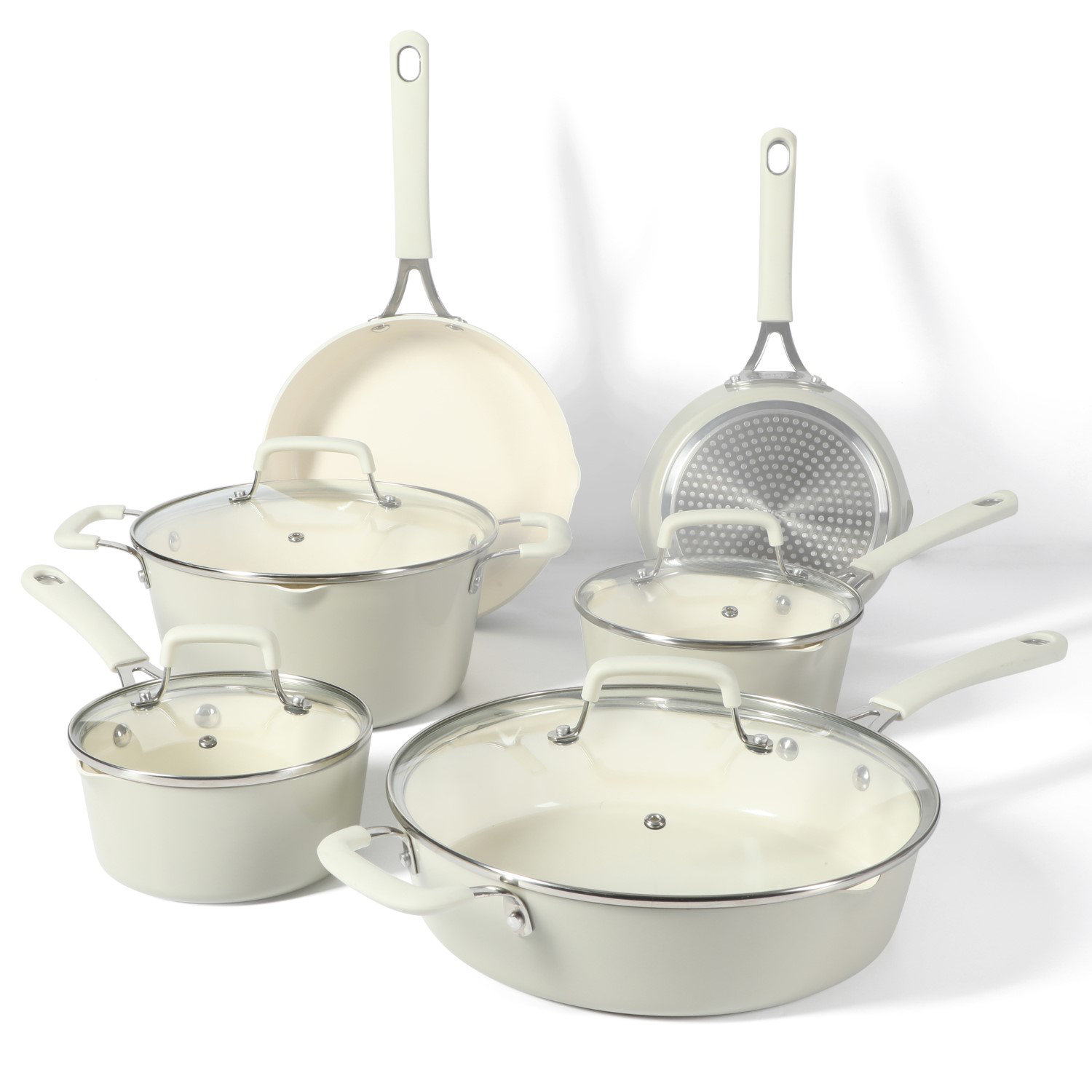 Martha Stewart Heathland Premium Nonstick Interior 10-Piece Tapered ...