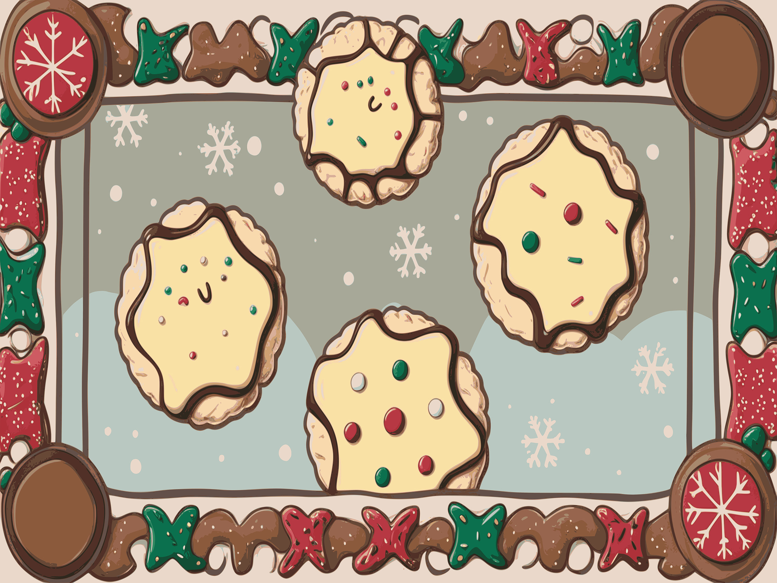 Bloomsbury Market Cobien Market Washable Cookies Holiday Rug | Wayfair