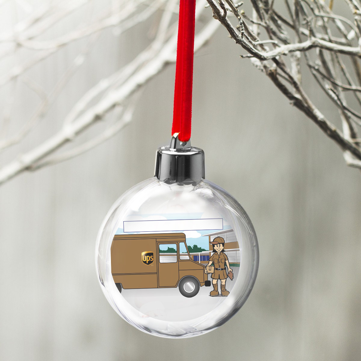 Printed Perfection Personalized UPS Driver Female Christmas Bulb ...