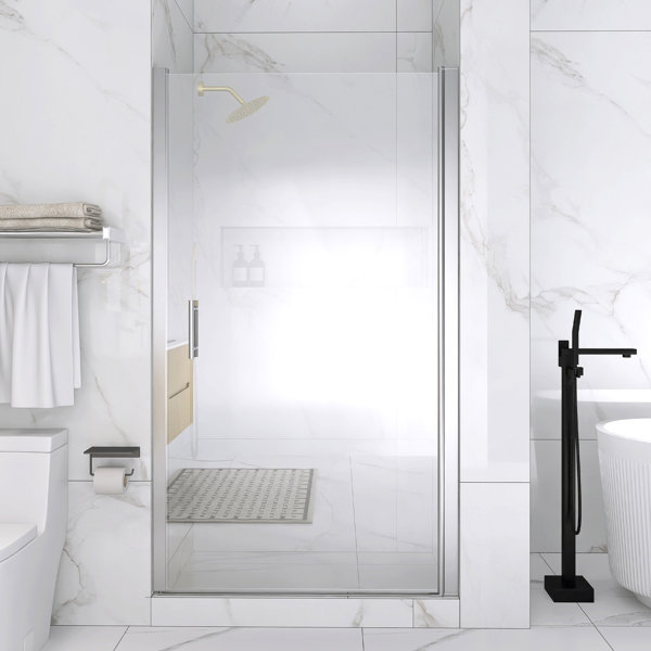 Magic Racks 35 In. W X 72 In. H Frameless Glass Shower Screen | Wayfair