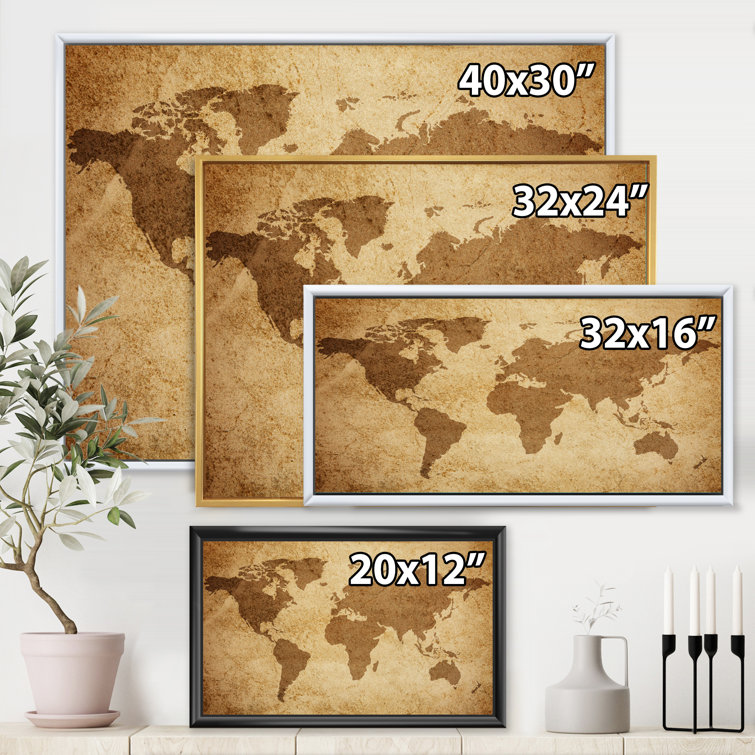 Bless international " Ancient Map Of The World V " on Canvas - Wayfair ...