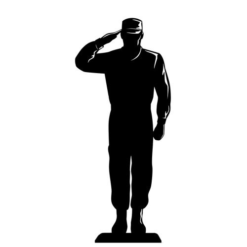 Wet Paint Printing SS11149 Soldier Saluting Silhouette Cardboard Cutout ...