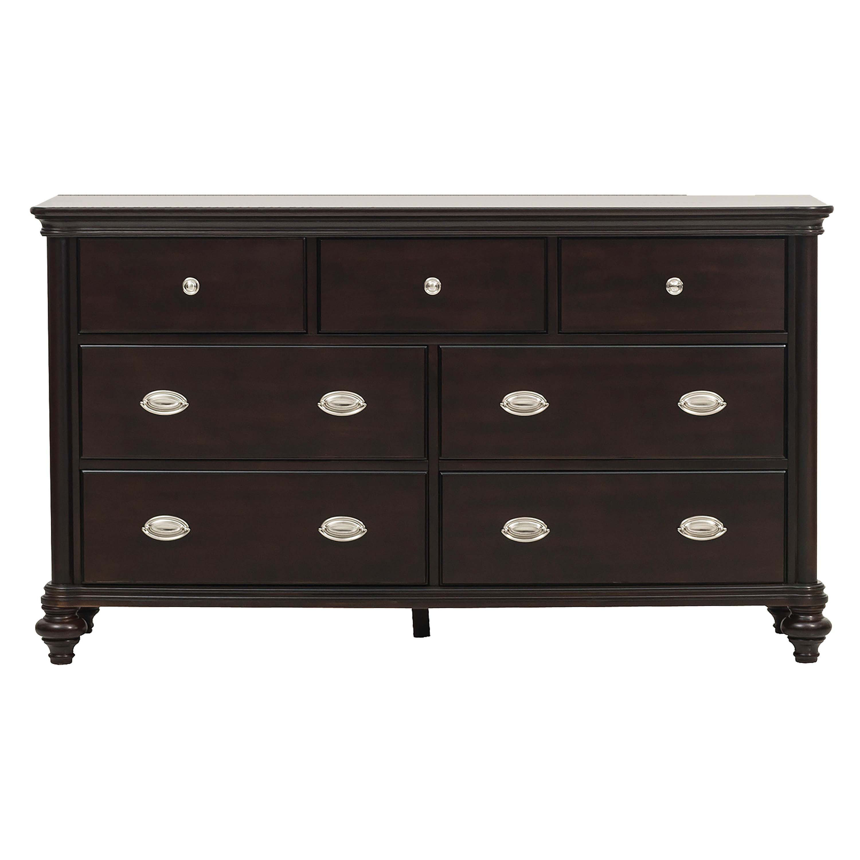 Canora Grey Dark Cherry Finish Classic Design Dresser of 7x Drawers ...
