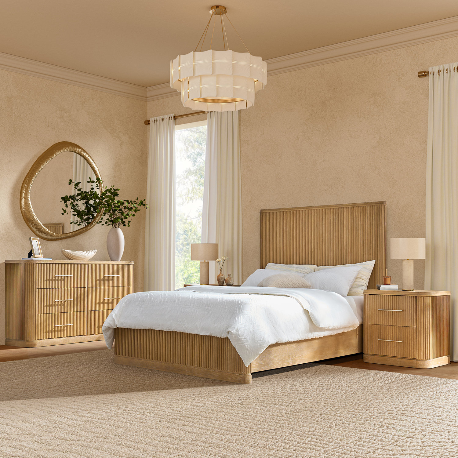 Latitude Run® Graciana 4-Piece Fluted Solid Wood Bedroom Set - Wayfair ...