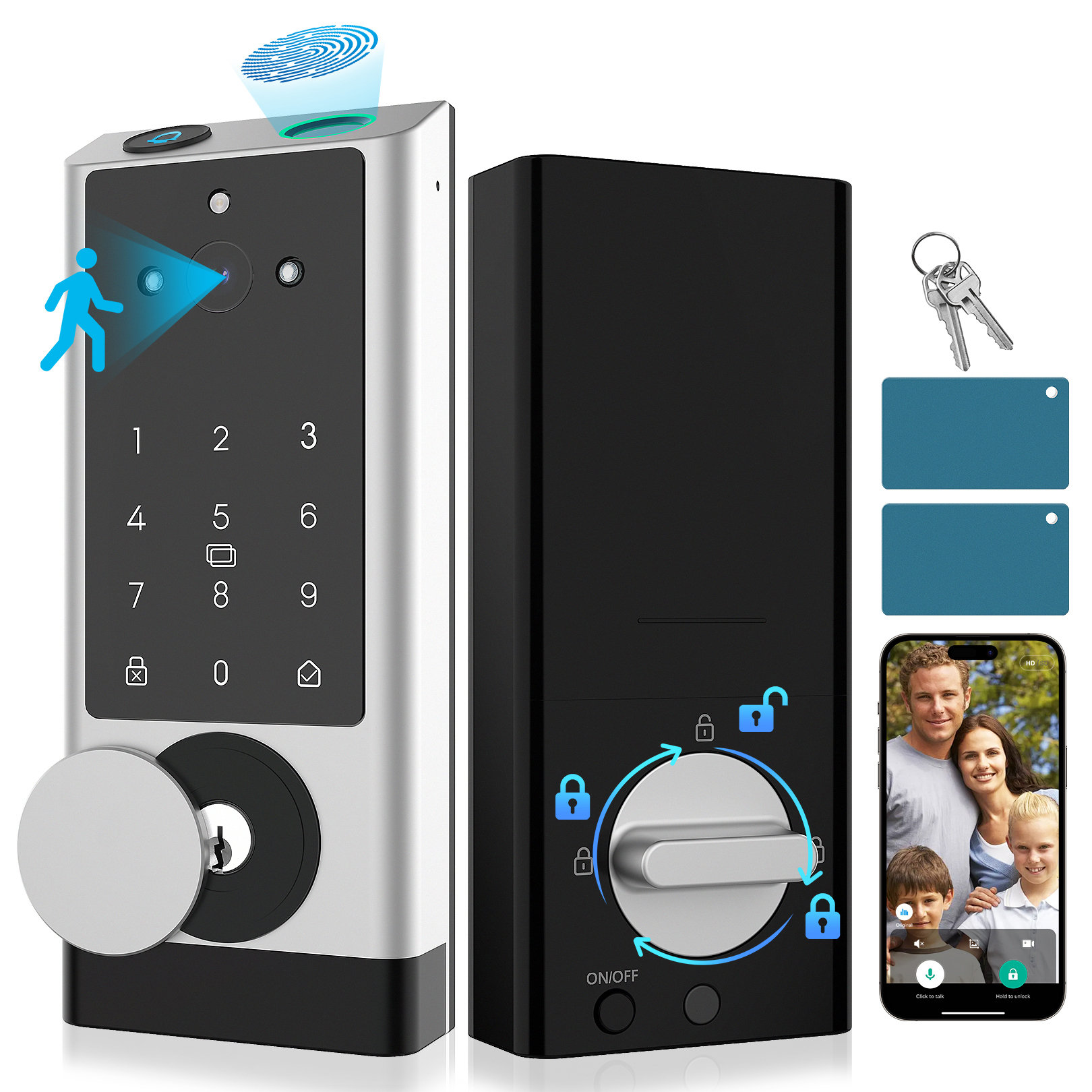 SANOPY Smart Lock with Camera & Doorbell, 6-in-1 Keyless Entry Door ...