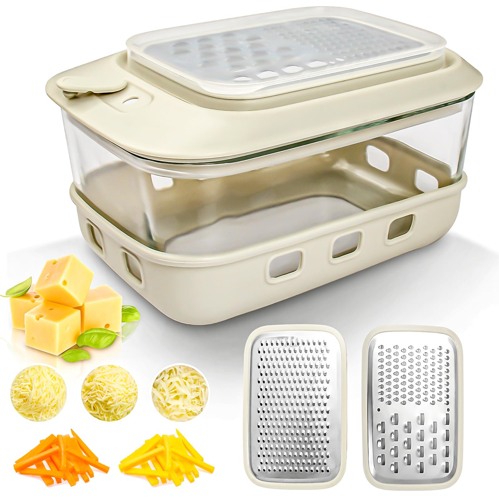 JIELESHANGMAO Cheese Grater With Container And Lid(White) - Wayfair Canada