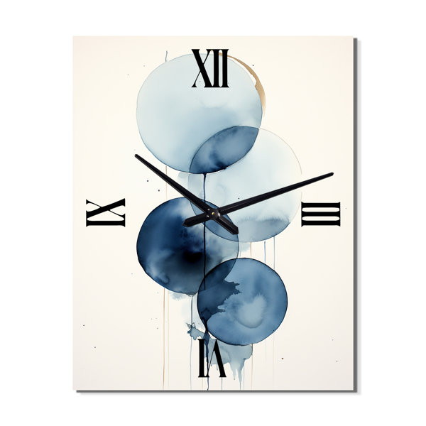 DesignArt Orbicular Unity Minimal Watercolor In Retro Blue - Modern ...