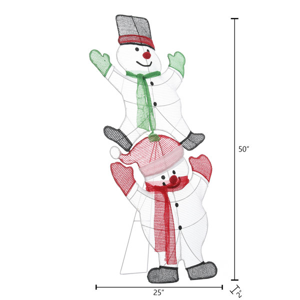 The Holiday Aisle® Stacked Snowman Lighted Display & Reviews | Wayfair