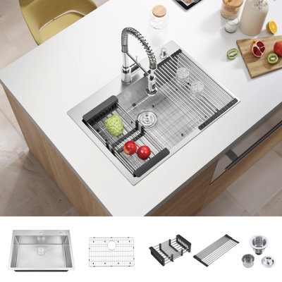 ATTOP 30 Inch Drop in Kitchen Sink Scratch-Resistant Stainless Steel ...