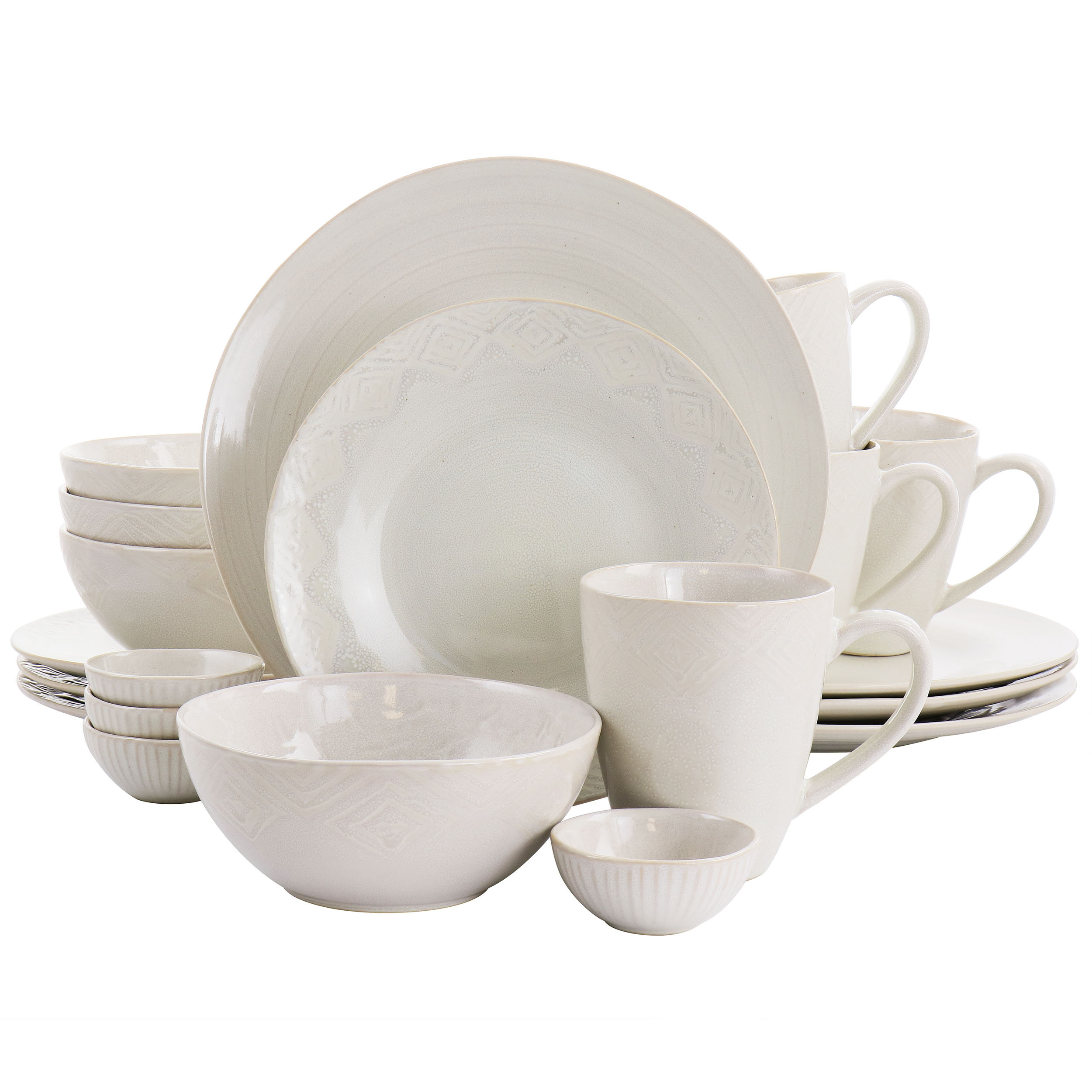 Union Rustic 20 Piece Stoneware Dinnerware Set In Cream | Wayfair