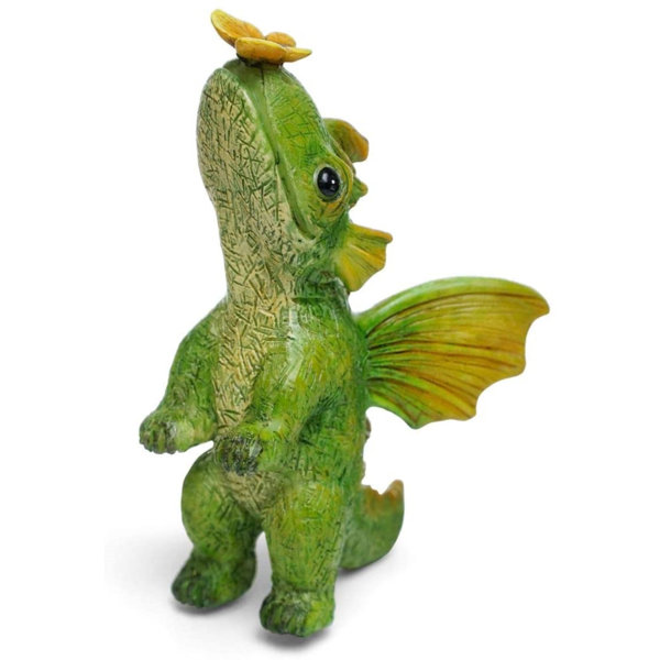 Trinx Gull Fairy Garden Statue, Dragon Soft Landing | Wayfair