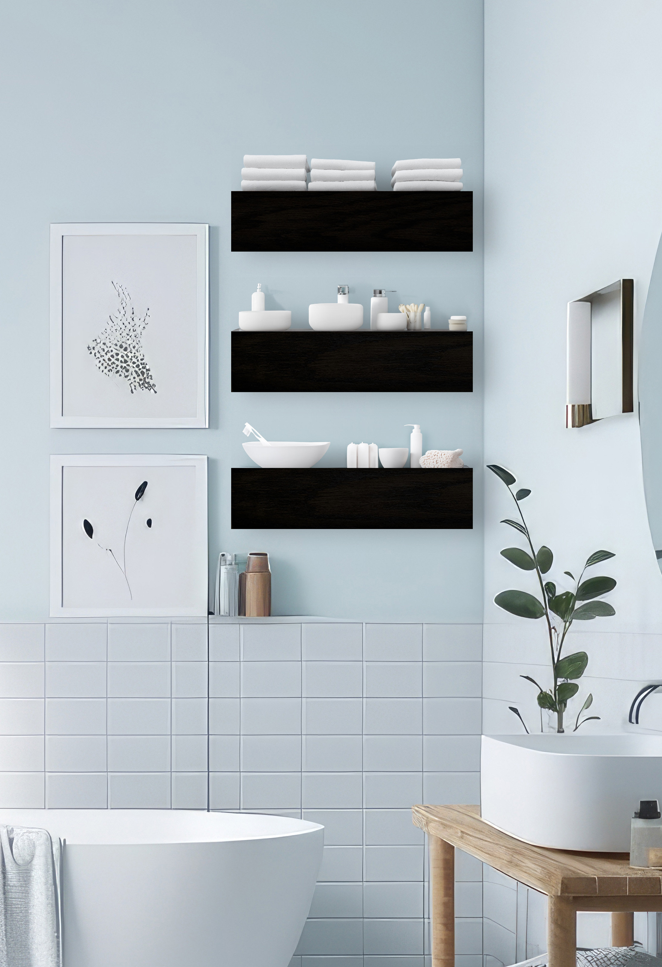 Rayne Mirrors Emerald Lee 3 Piece Oak Floating Shelf | Wayfair