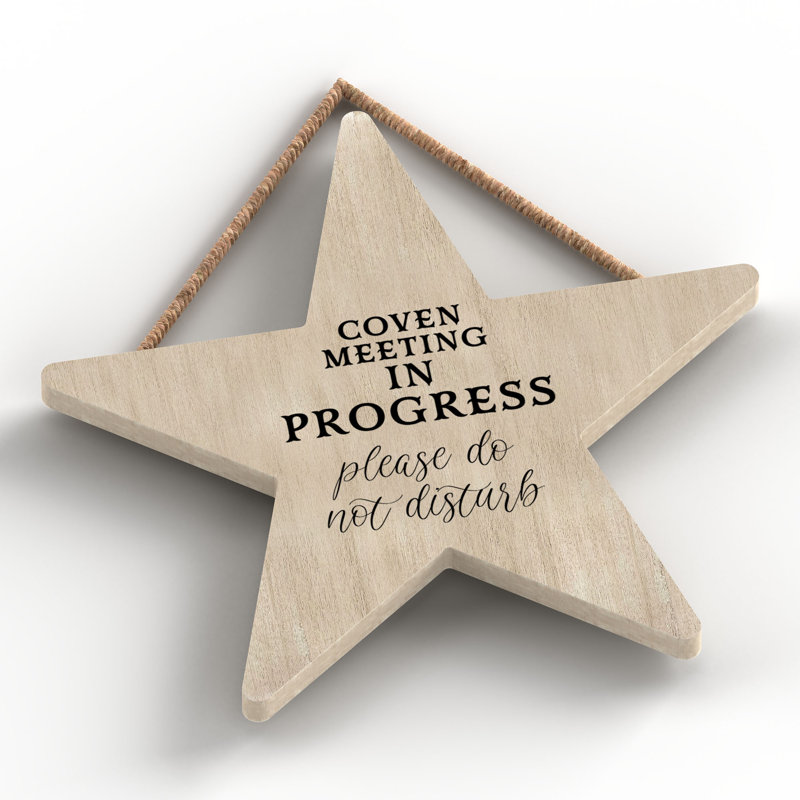 The Seasonal Aisle Witch Coven Meeting Wooden Star Plaque | Wayfair.co.uk