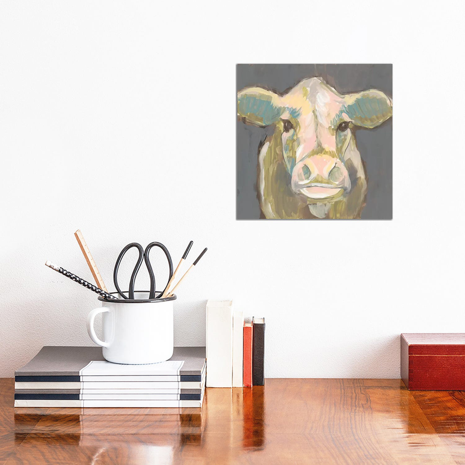 Brambly Cottage Blush Faced Cow I by Jennifer Goldberger - Wrapped ...