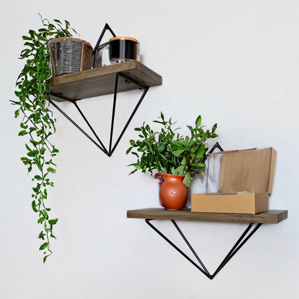17 Stories Yariah 2 Piece Diamond Bracket Shelf | Wayfair