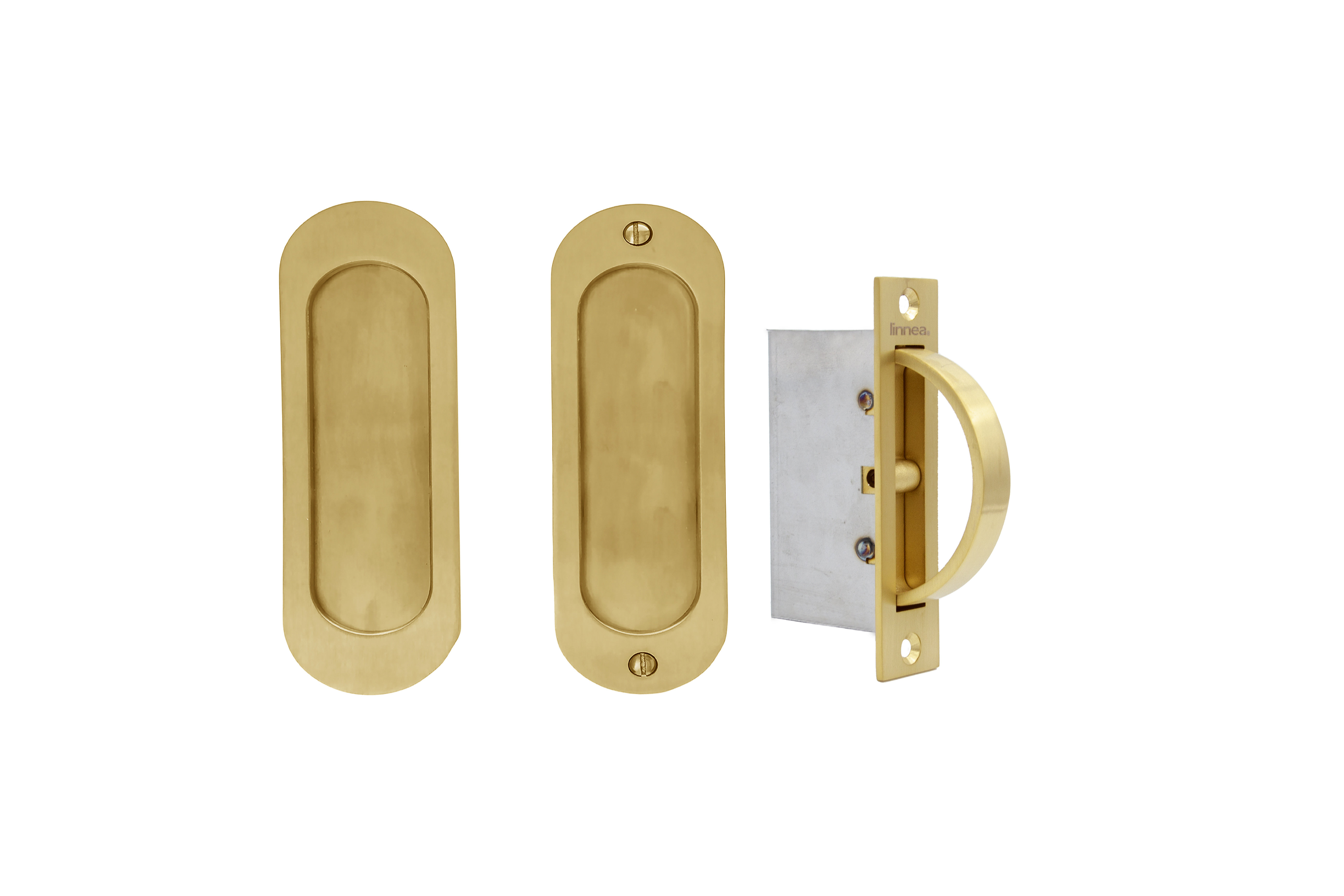 Linnea Oval Pocket Door Hardware - Passage Set with Edge Pull & Reviews ...
