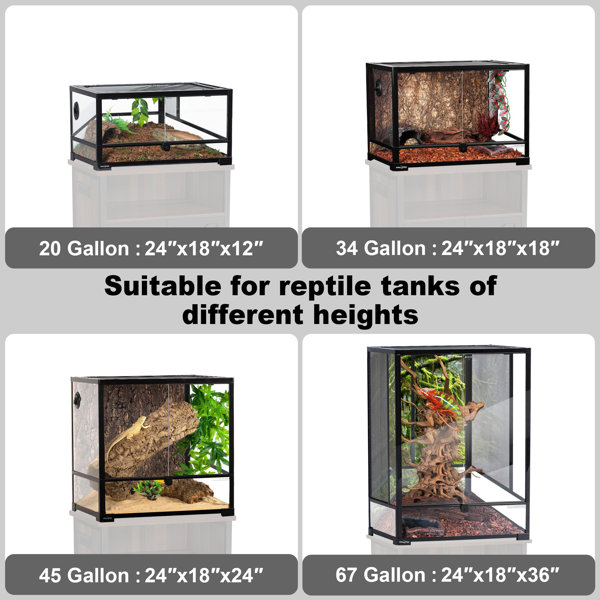 GDLF Terrarium Stand Reptile Tank Stand with Accessories Storage and ...
