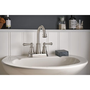 Moen Brecklyn Centerset Bathroom Faucet with Push Down Drain & Reviews ...