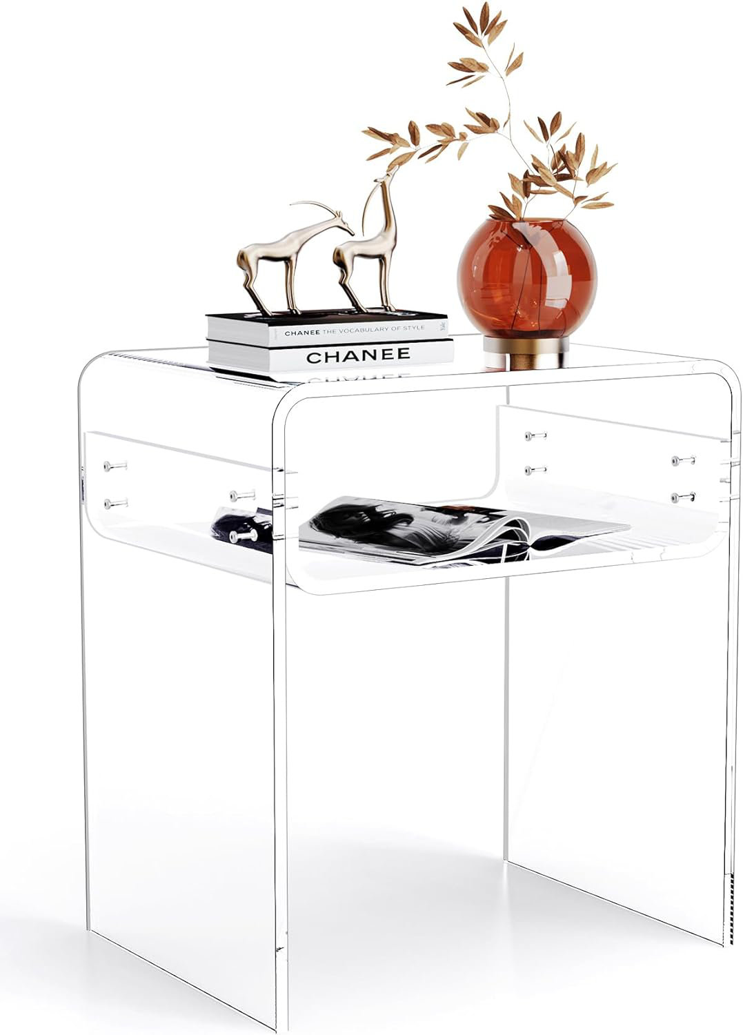 Ivy Bronx Devontre Acrylic End Table 2-Tier Home Décor & Reviews | Wayfair