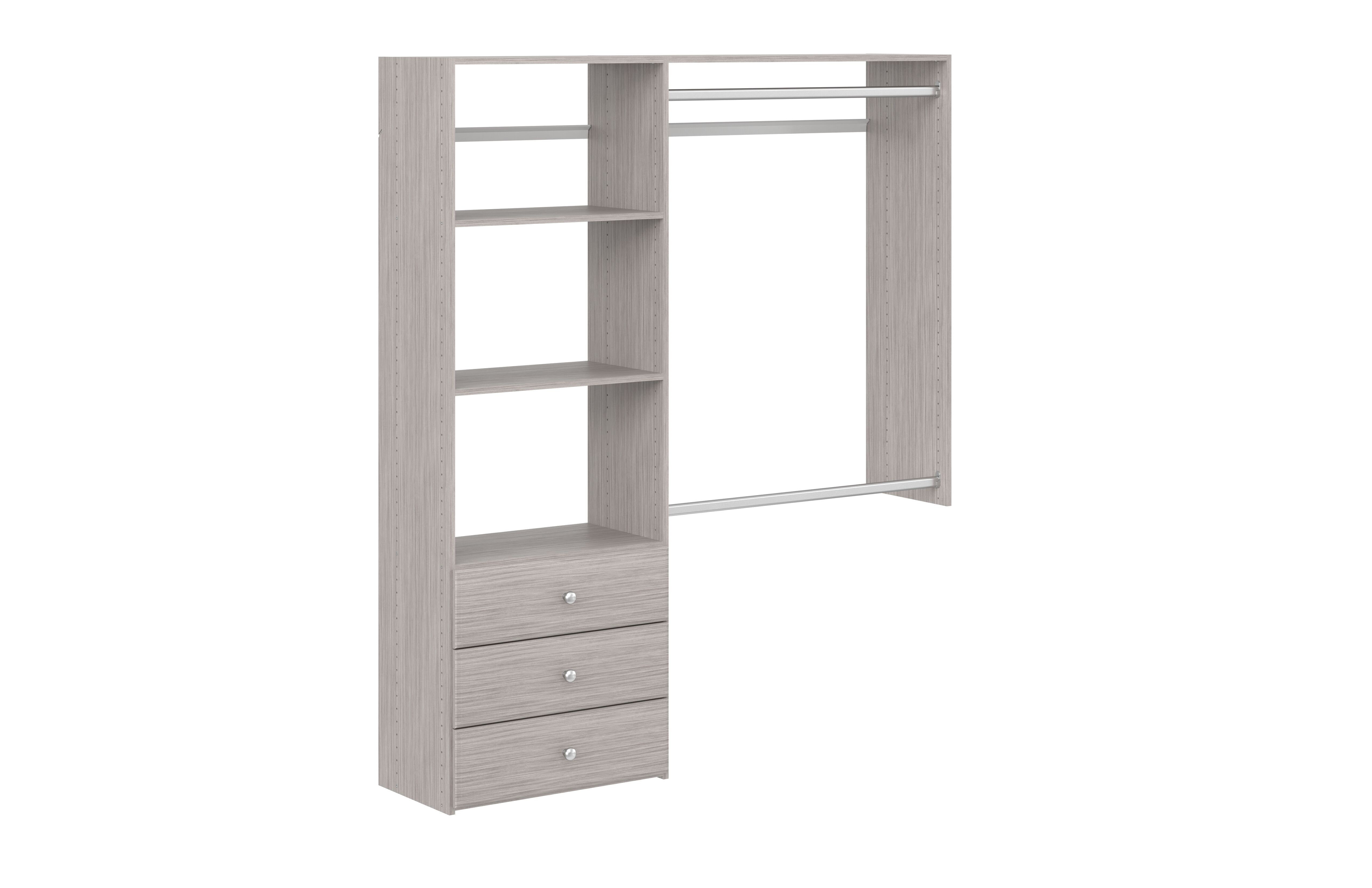 Dotted Line™ Liz 36 In. - 60 In. W Truffle Wood Closet System & Reviews ...