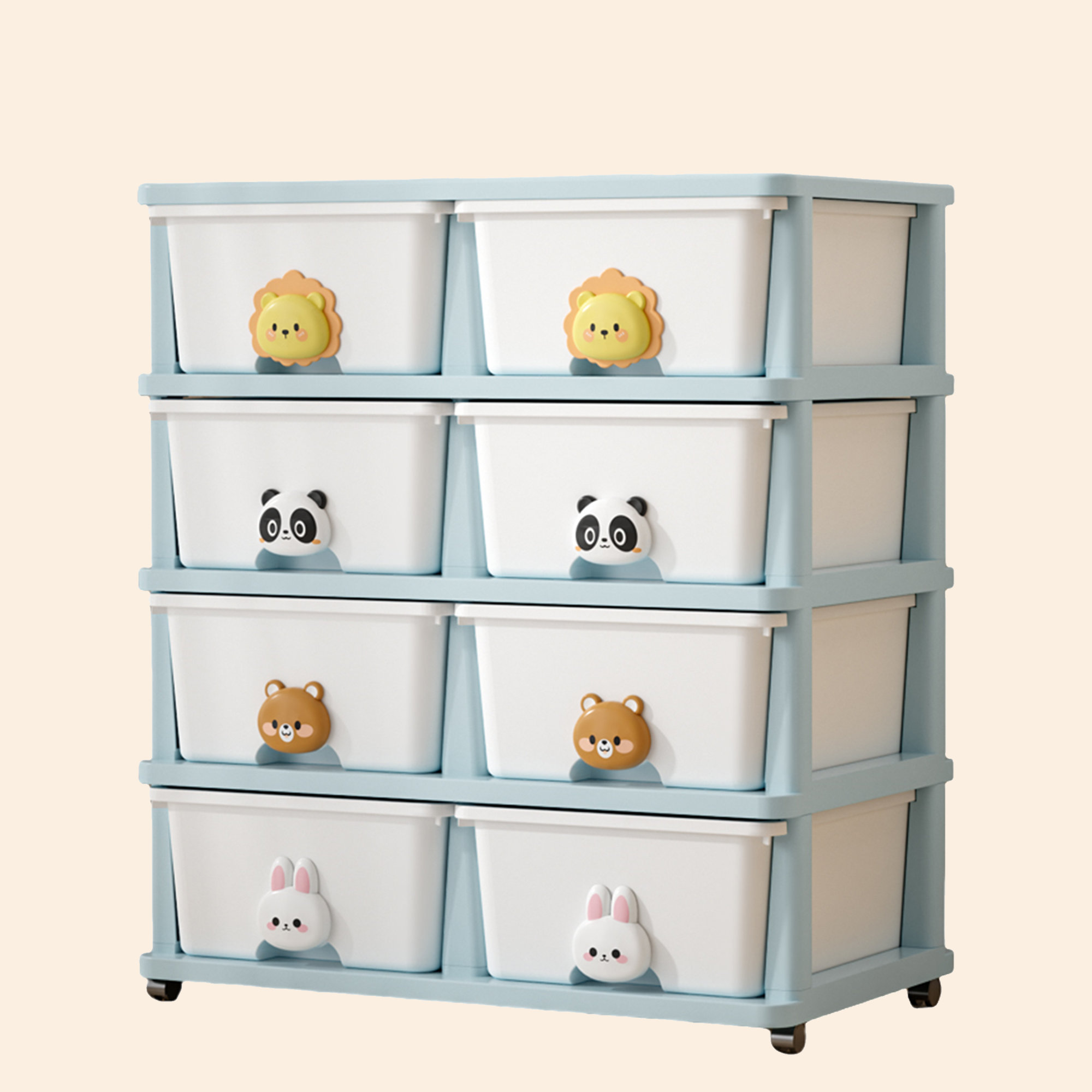 Rebrilliant 8-Drawer Storage Rack With Wheels - Versatile Organizer For ...