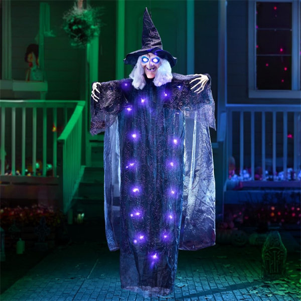 The Seasonal Aisle Hanging Animated Talking Witch Decoration With Light ...