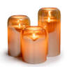Orren Ellis LED Mirrored Glass Round Hurricane Pillar Flameless Candles ...