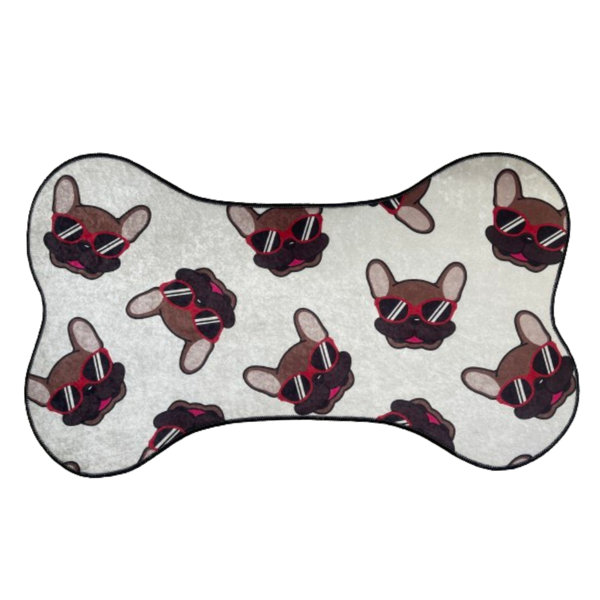 Tucker Murphy Pet™ French Bulldog W/ Sunglasses Bone-Shaped Dog Mat ...