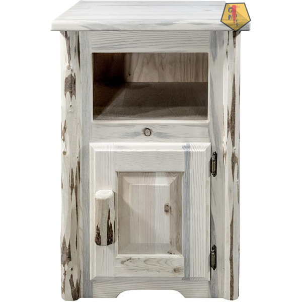 GN109 Table de bout avec tablette et rangement en bois massif - Wayfair ...