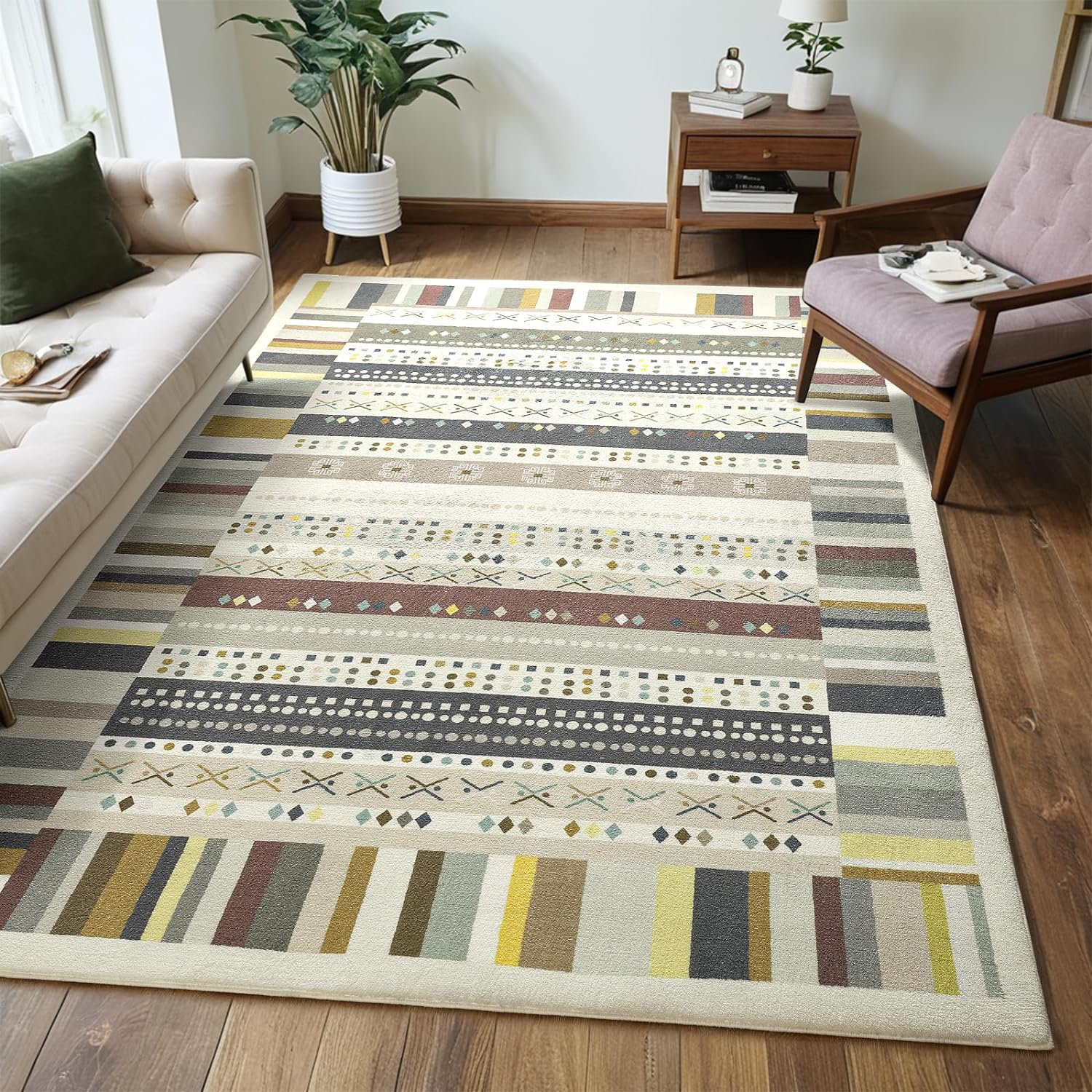 Millwood Pines Rectangle Demoris Commercial Use Area Rug with Non-Slip ...