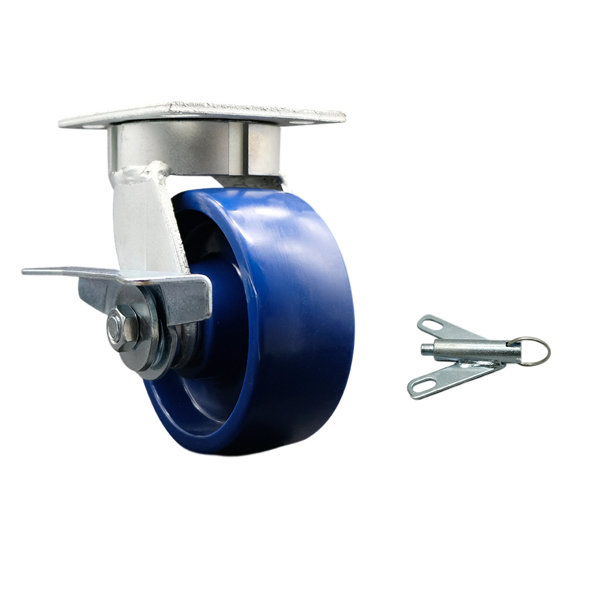 Service Caster 5 Inch Kingpinless Solid Poly Wheel Swivel Caster with ...