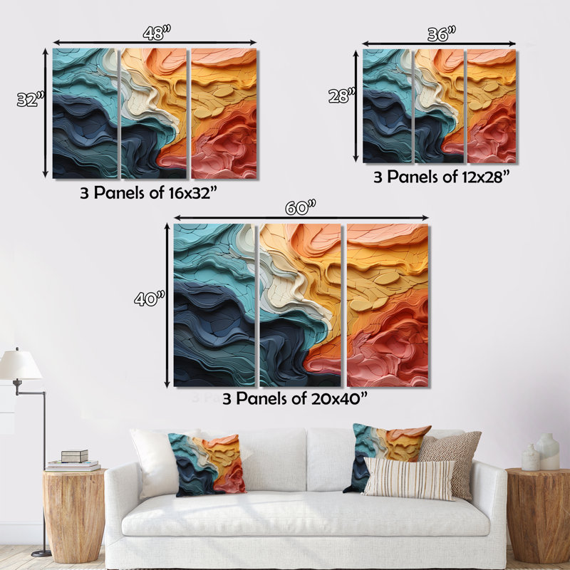 Design Art Biomorphism Forms IV - Modern Metal Wall Art Prints Set ...