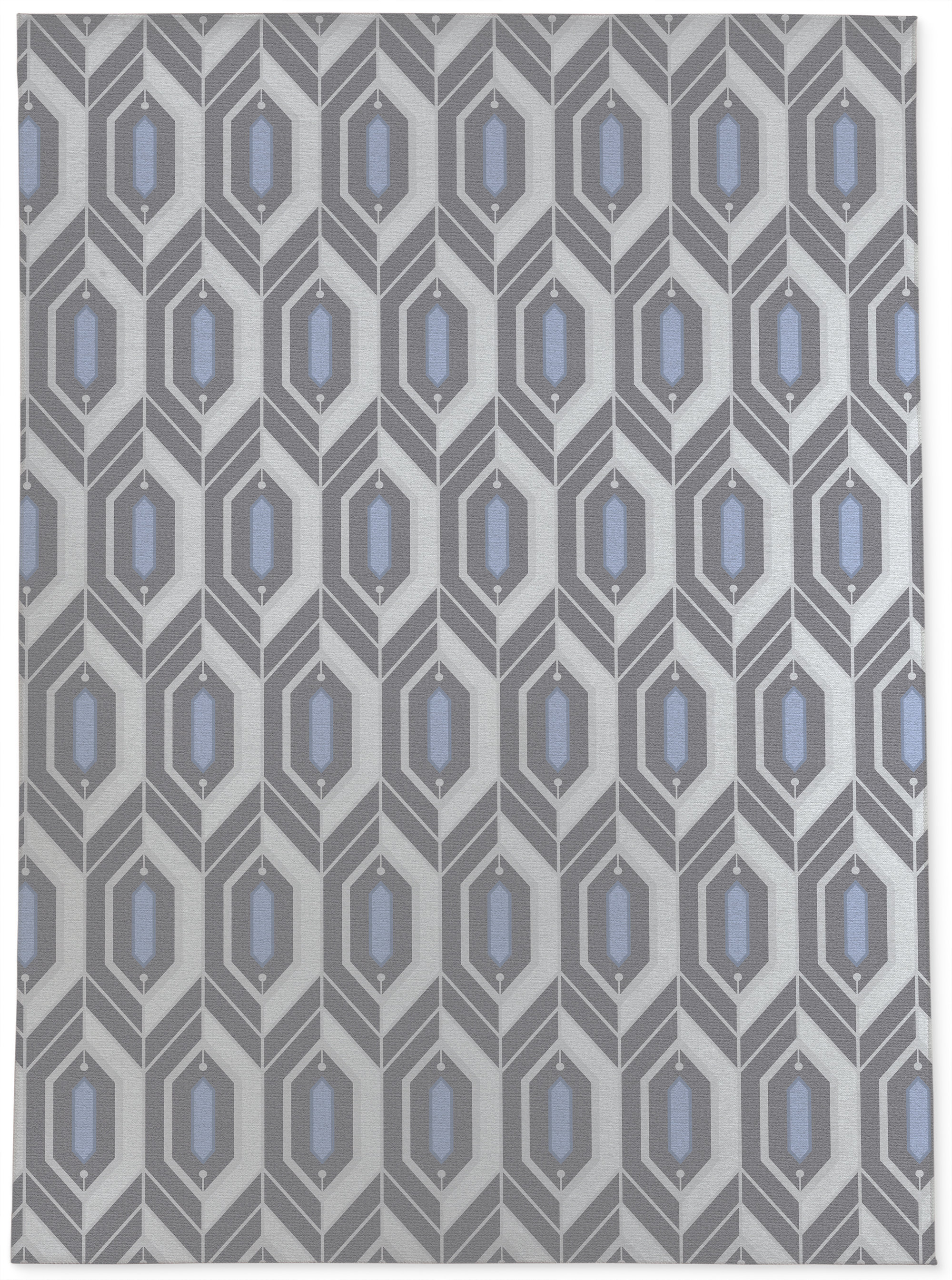 George Oliver Geometric Blue/Gray Area Rug | Wayfair
