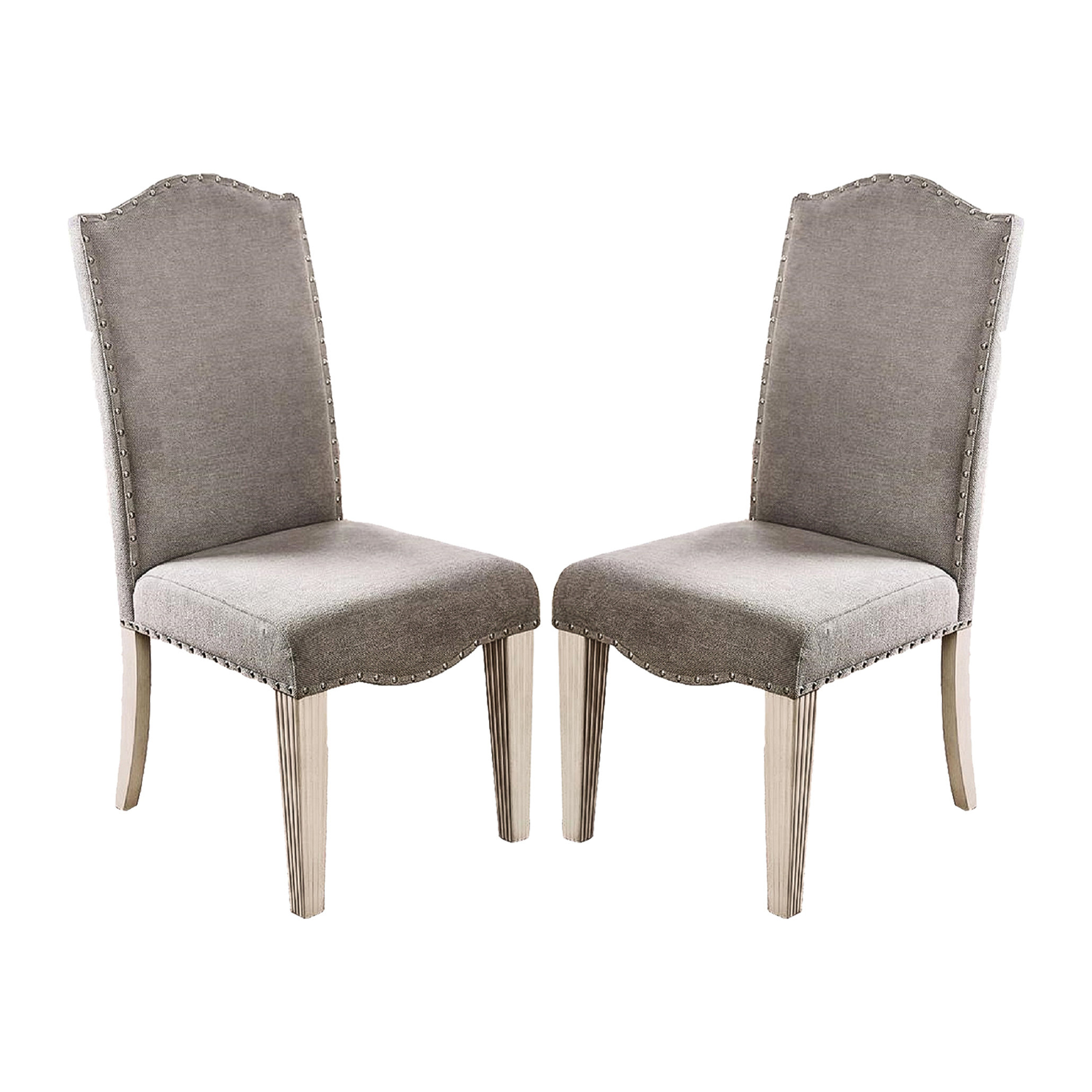 Red Barrel Studio® Set Of 2 Elegant Fabric Parson Chairs With Nailhead ...