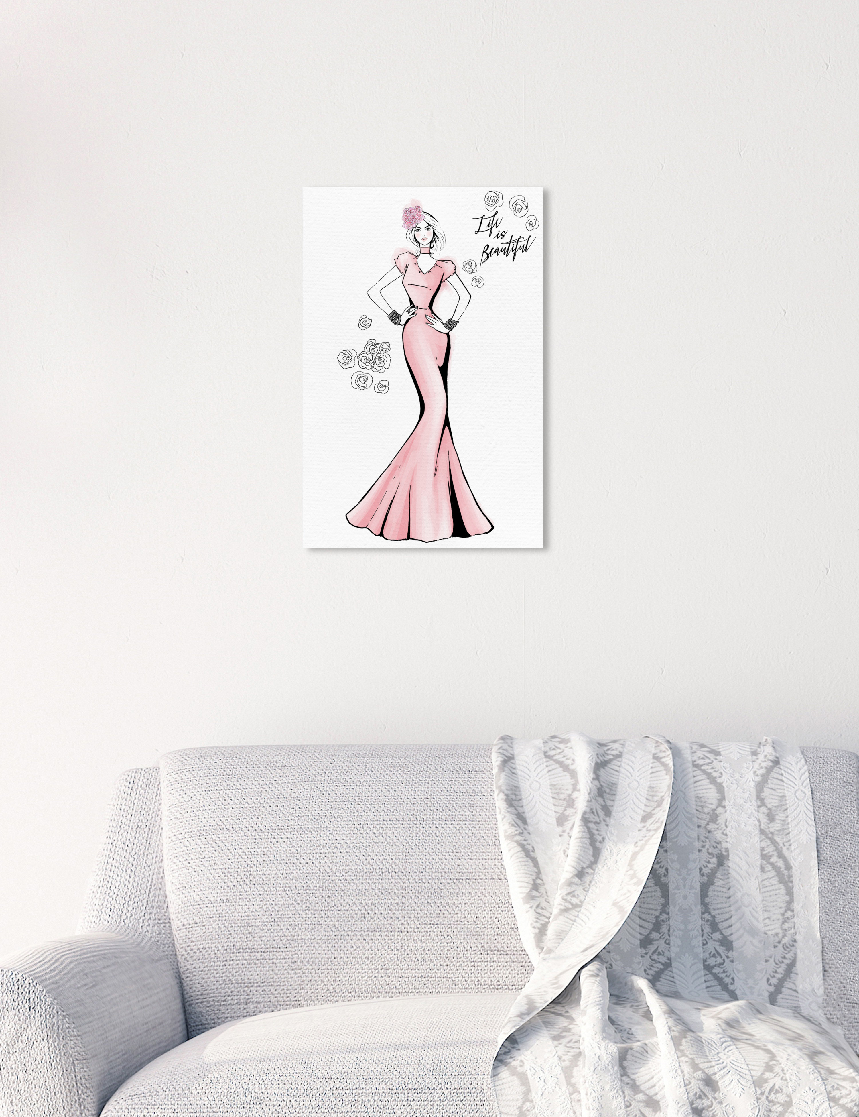 Oliver Gal Rose Dress Glam - Painting on Canvas - Wayfair Canada