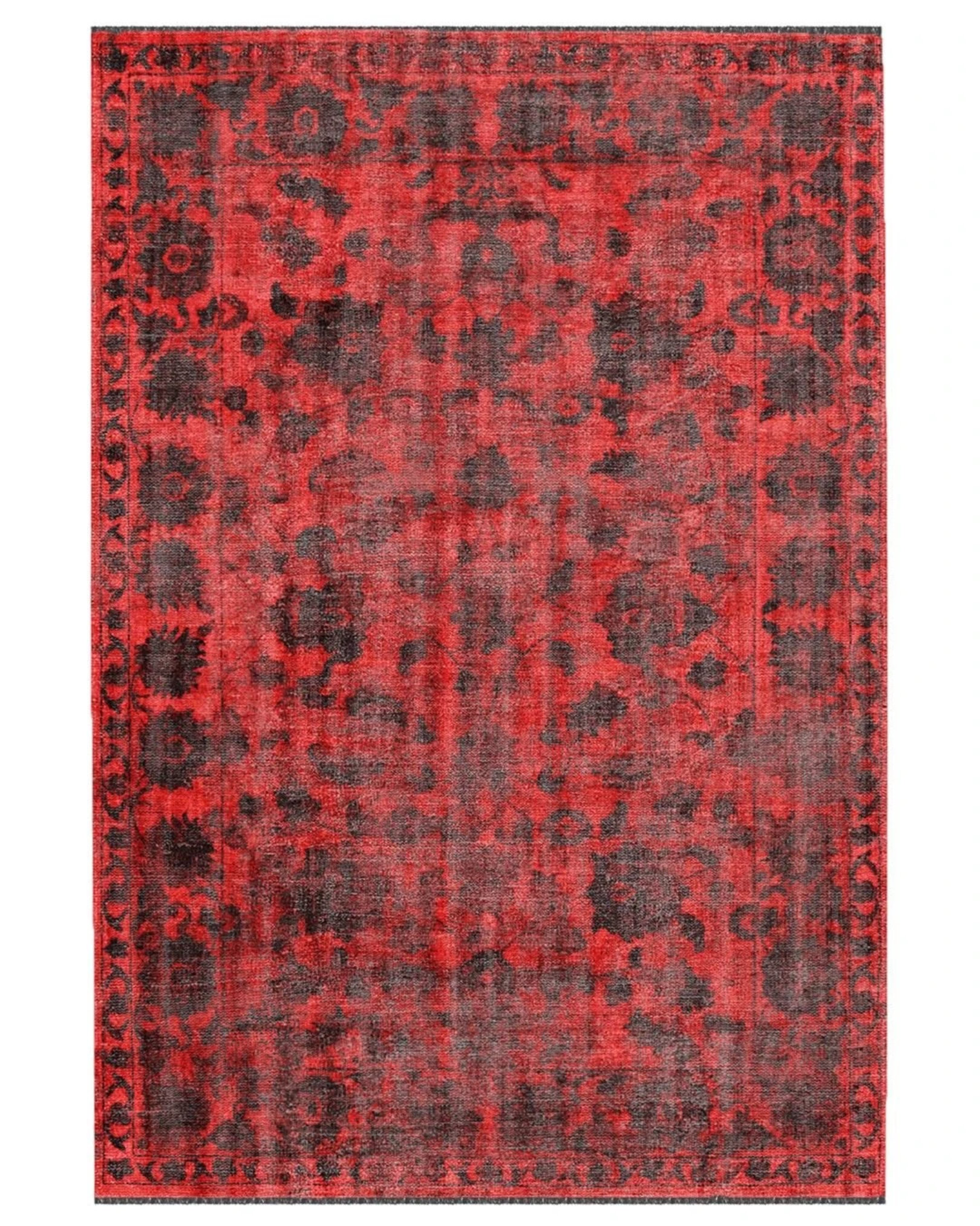 Dakota Fields Cece Oriental Red Machine Woven Cotton Polyester Area Rug ...