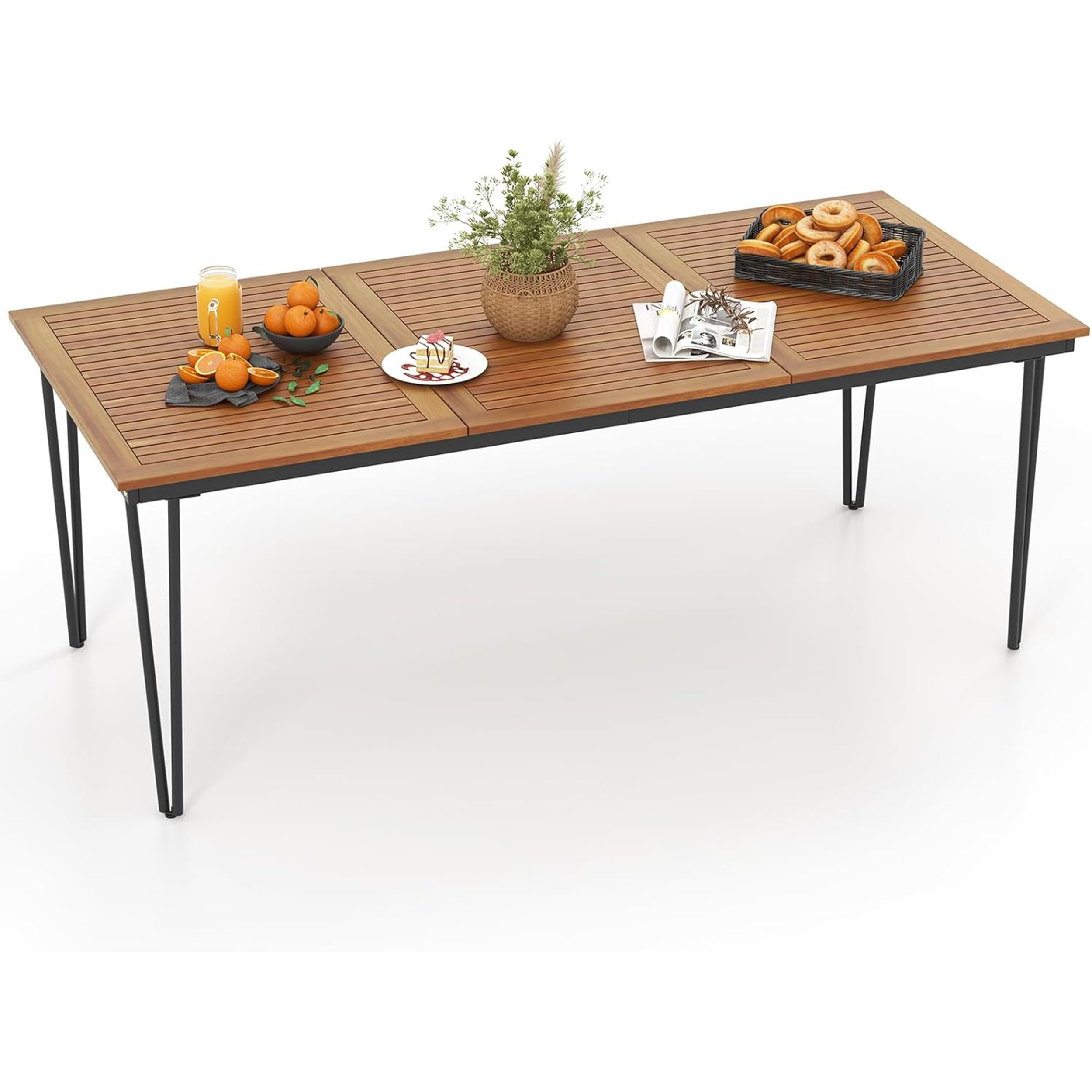 17 Stories 79Inch Outdoor Dining Table,8-Person Patio Table,1.9Inch ...