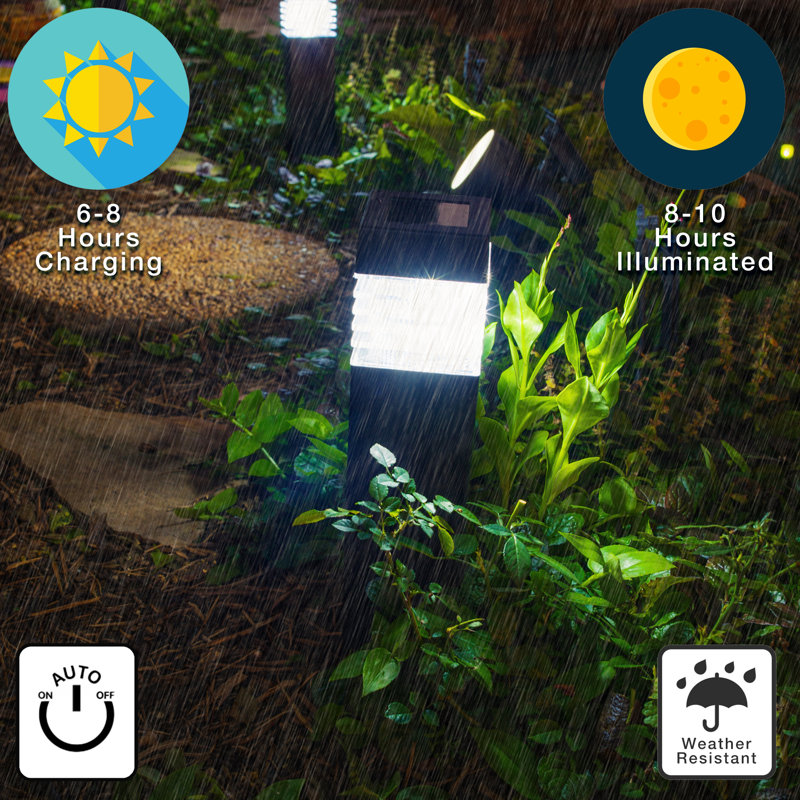 Crosslight Black Solar Powered Integrated LED Pathway Light Pack ...