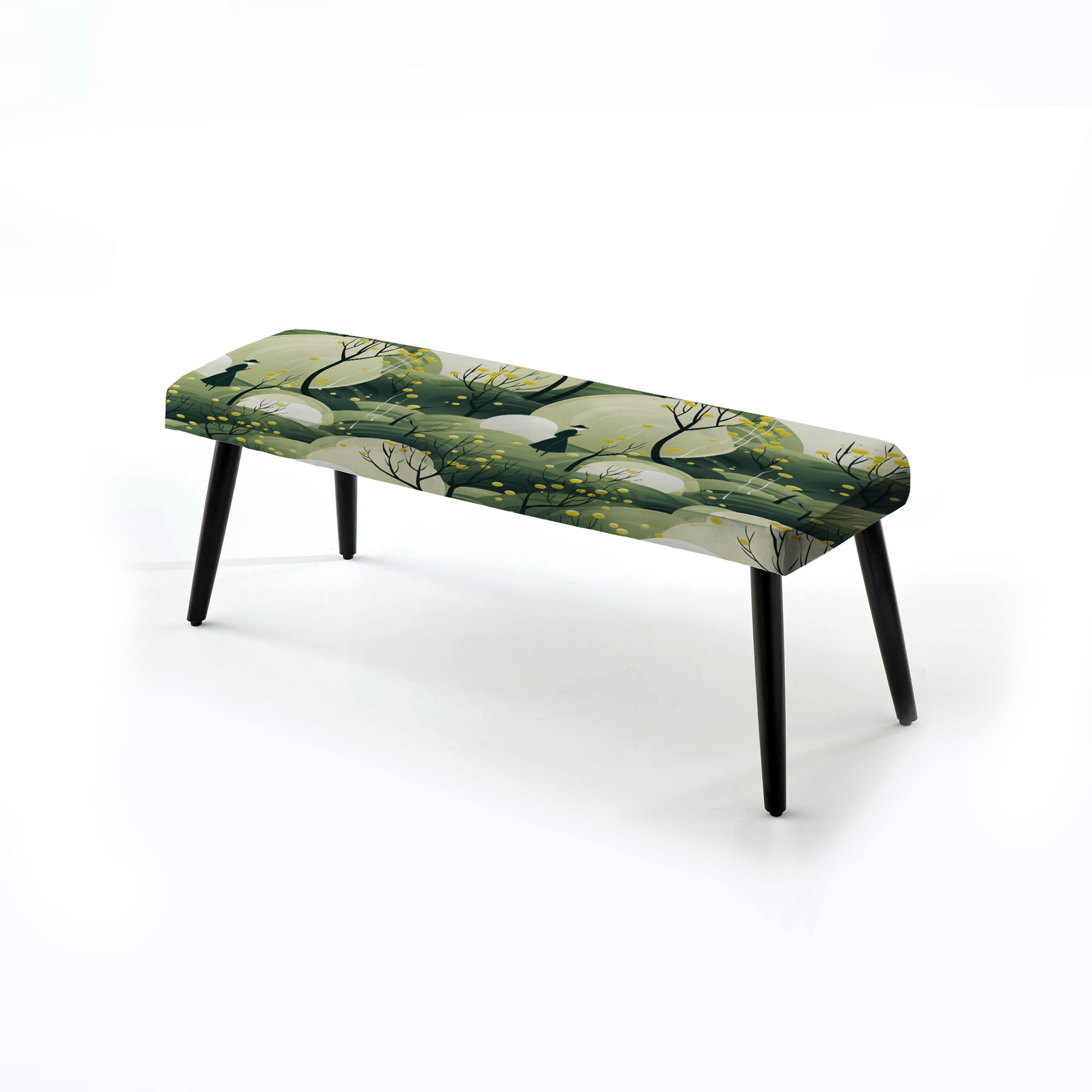 Design Art Green Tranquil Mindset Landscape Zen - Botanical Upholstered ...