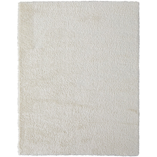Mercer41 Loman Solid Color Plush Performance White Shag Rug | Wayfair