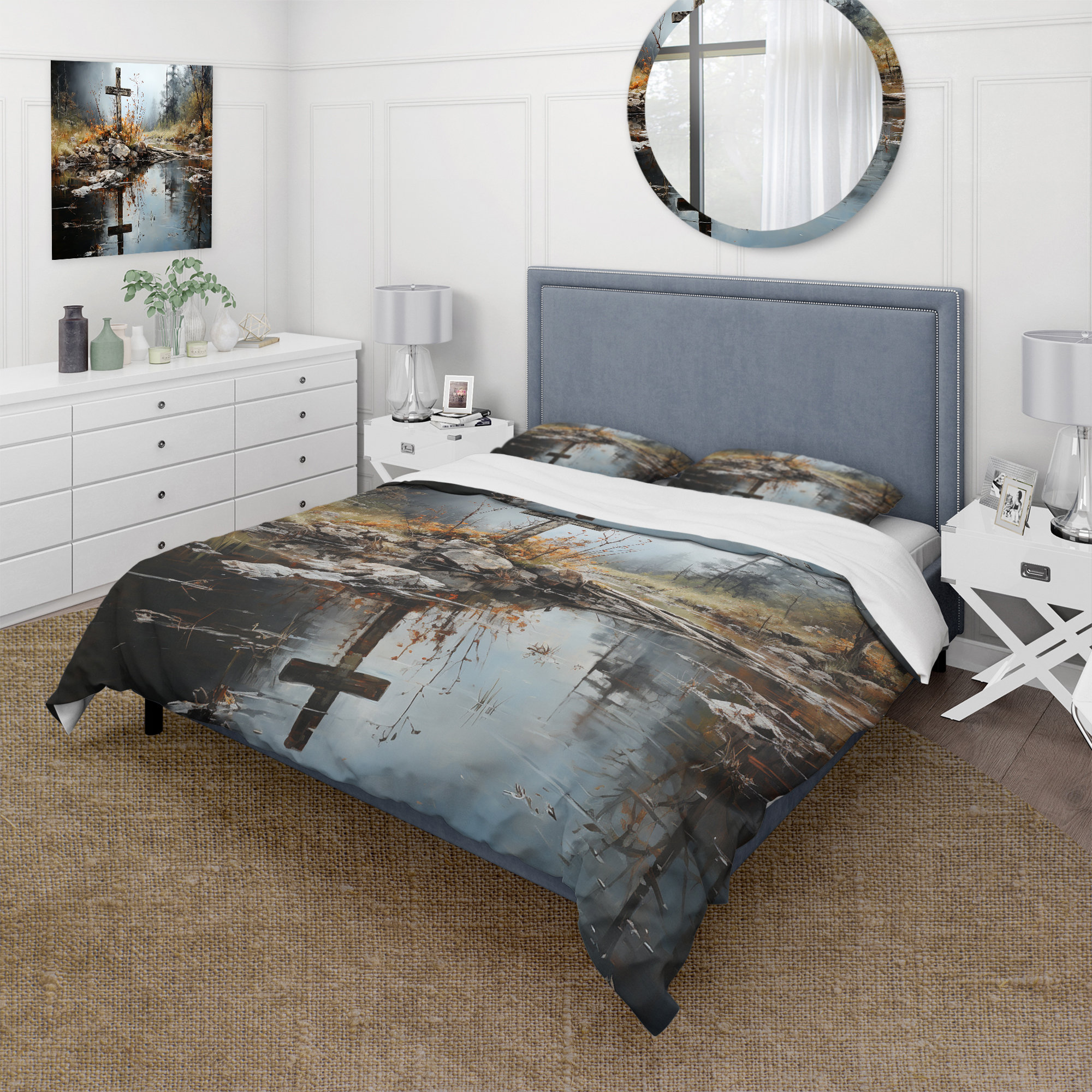 Design Art Religious Cross Divine Reflection Landscape II ...