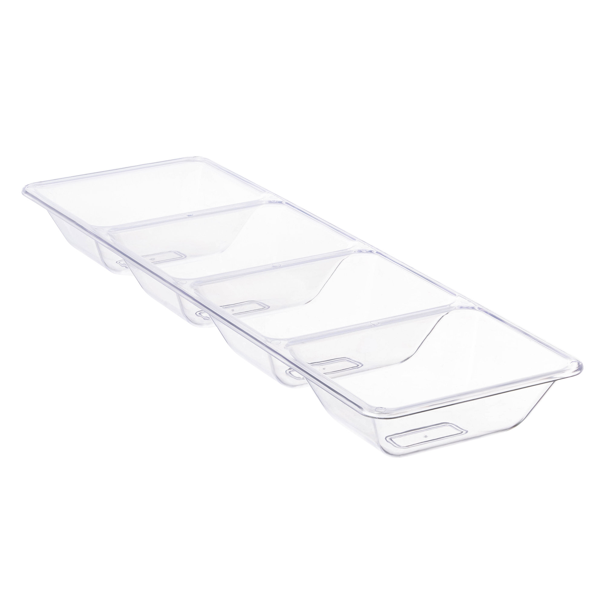 Smarty Had a Party 16" x 5" Clear 4-Section Rectangular Disposable ...