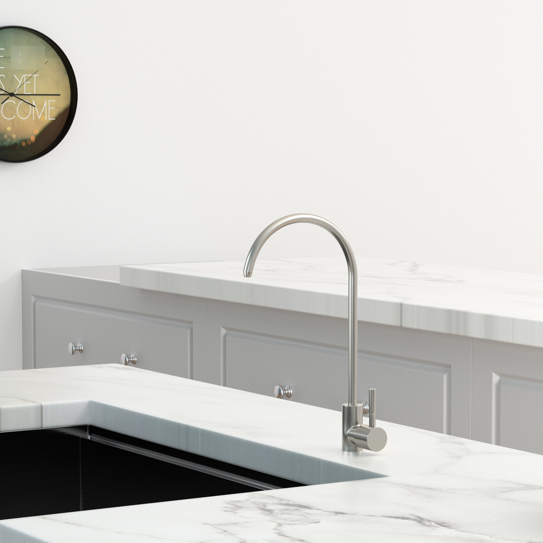 Latitude Run® Sink Water Faucet In Brushed Nickel Finish - Stainless ...