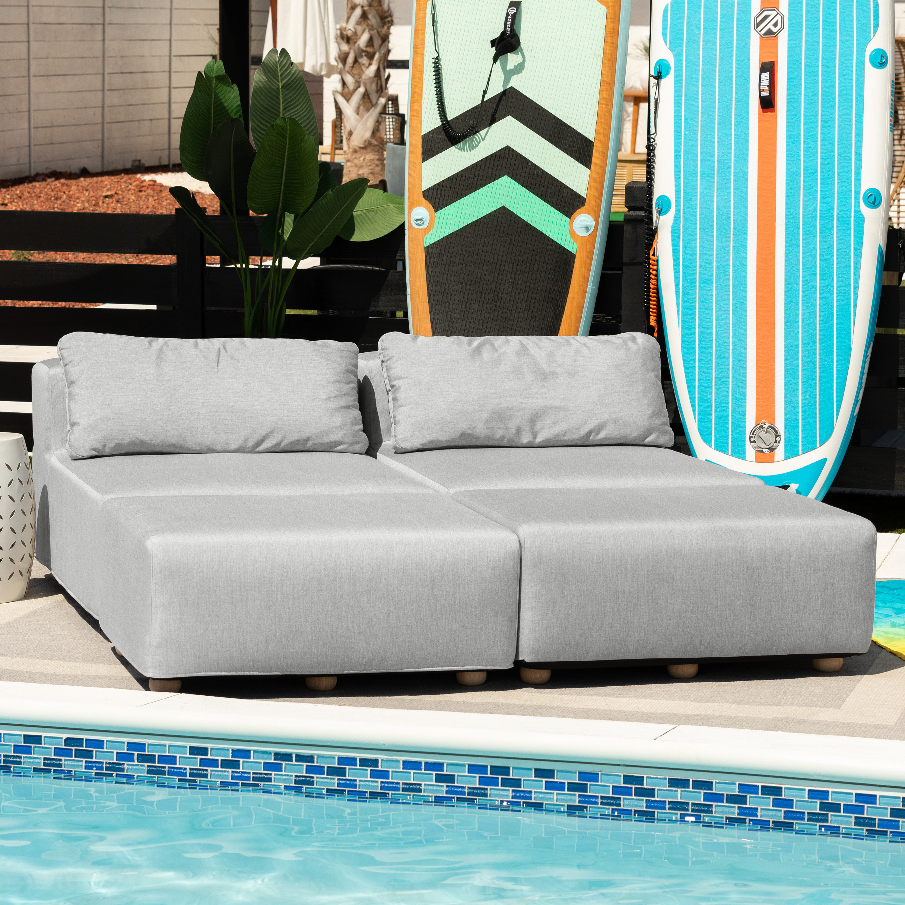 Jaxx Vada Outdoor Sun Lounger Loveseat - Luxurious Modular Double ...